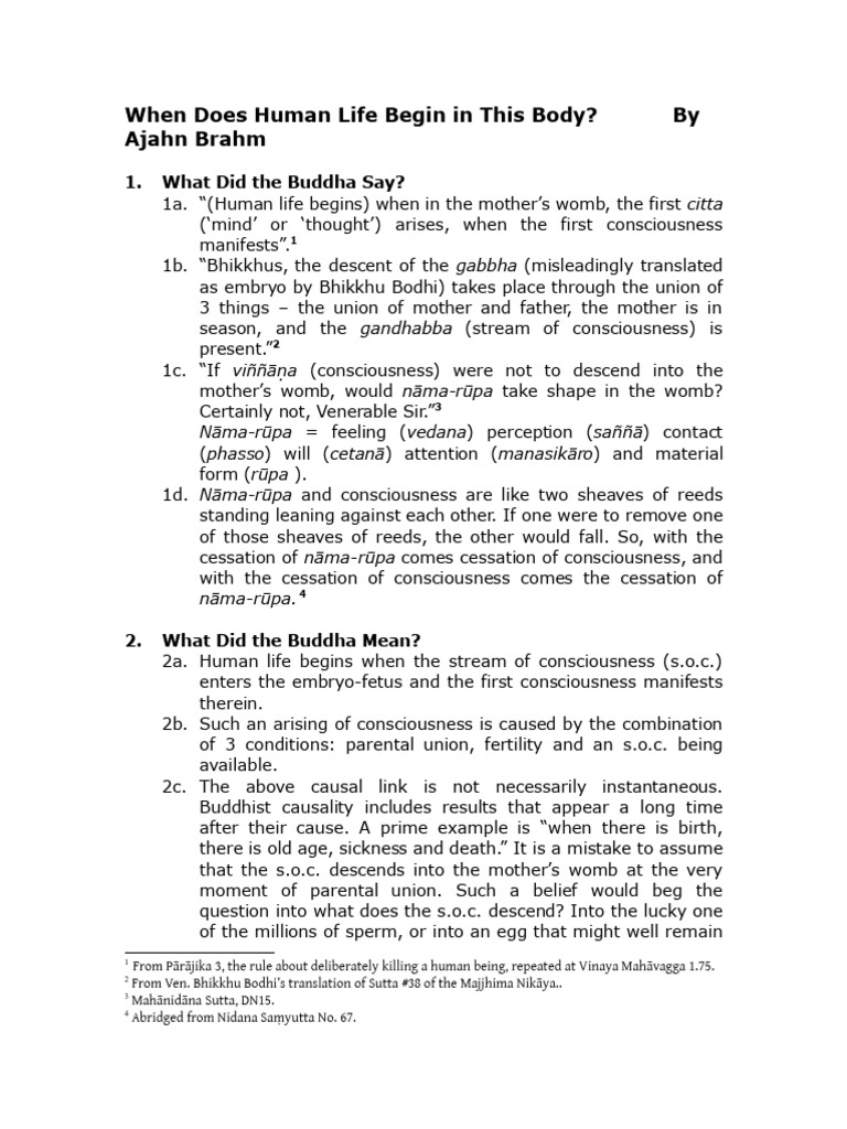 When - Does - Human - Life - Begin? by Ajahn Brahm | PDF | Eastern ...