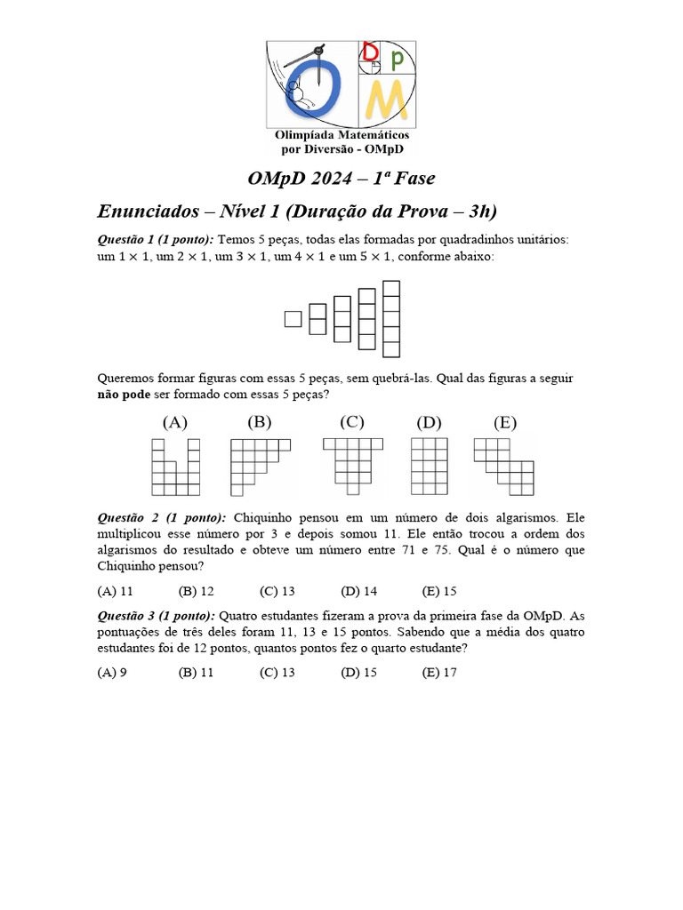 OMpD 2024 - Fase 1 | PDF