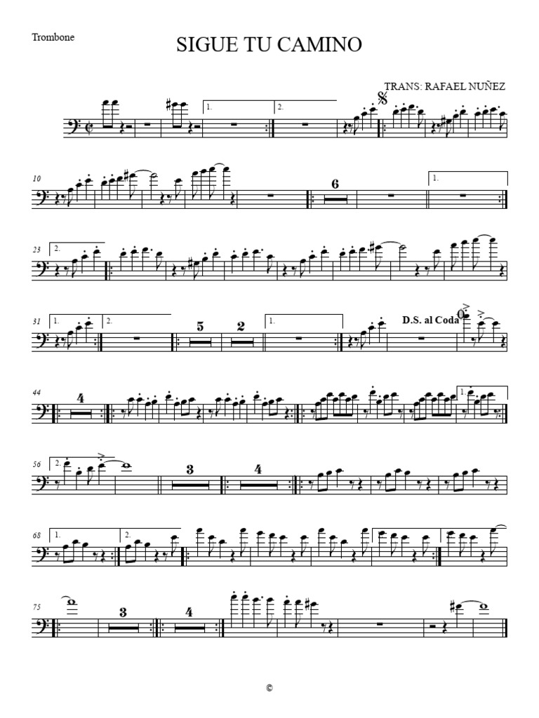 Sigue Tu Camino - Trombone | PDF