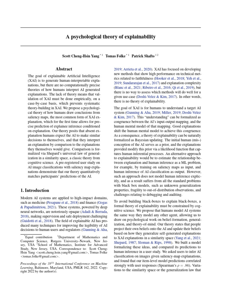 A Psychological Theory of Explainability | PDF | Artificial Intelligence | Intelligence (AI ...
