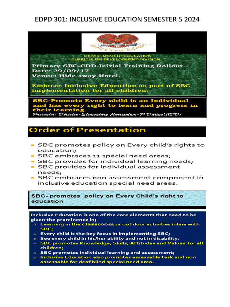 EDPD_301_INCLUSIVE_EDUCATION_2024 | PDF