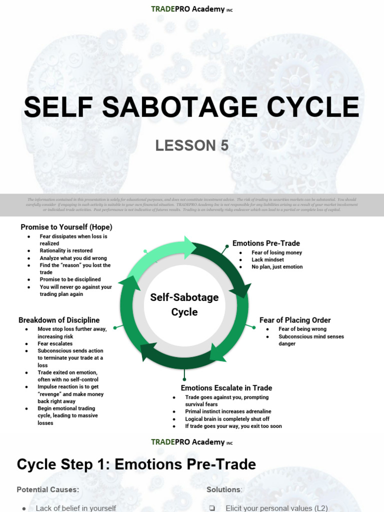Self Sabotage Cycle Termination | PDF | Risk | Fear