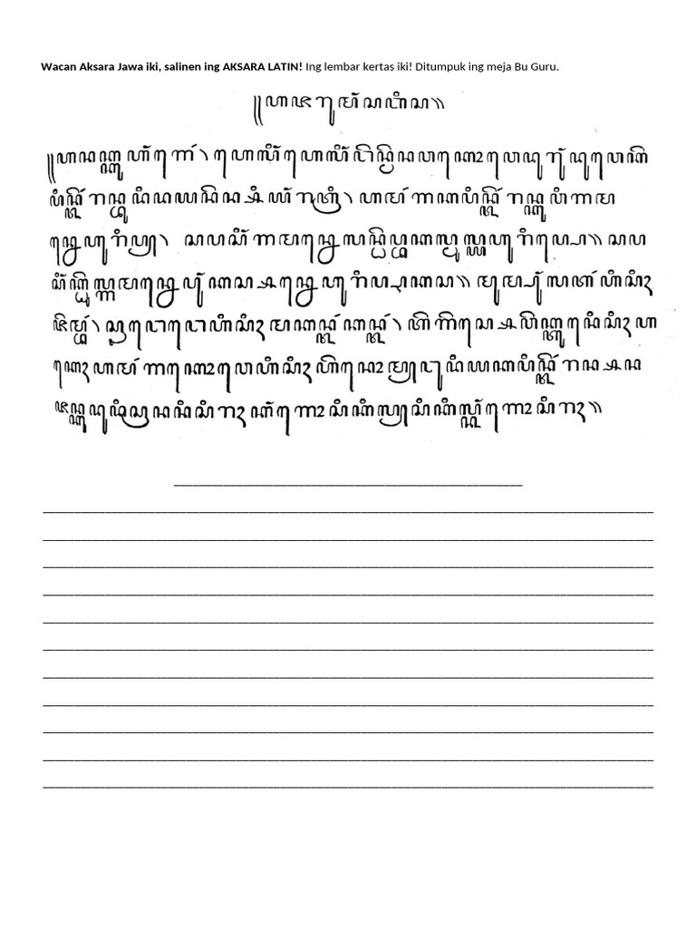LATIHAN MEMBACA AKSARA JAWA | PDF
