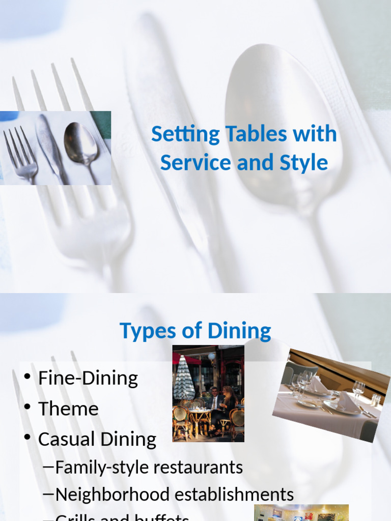 Setting Tables With Service and Style | PDF
