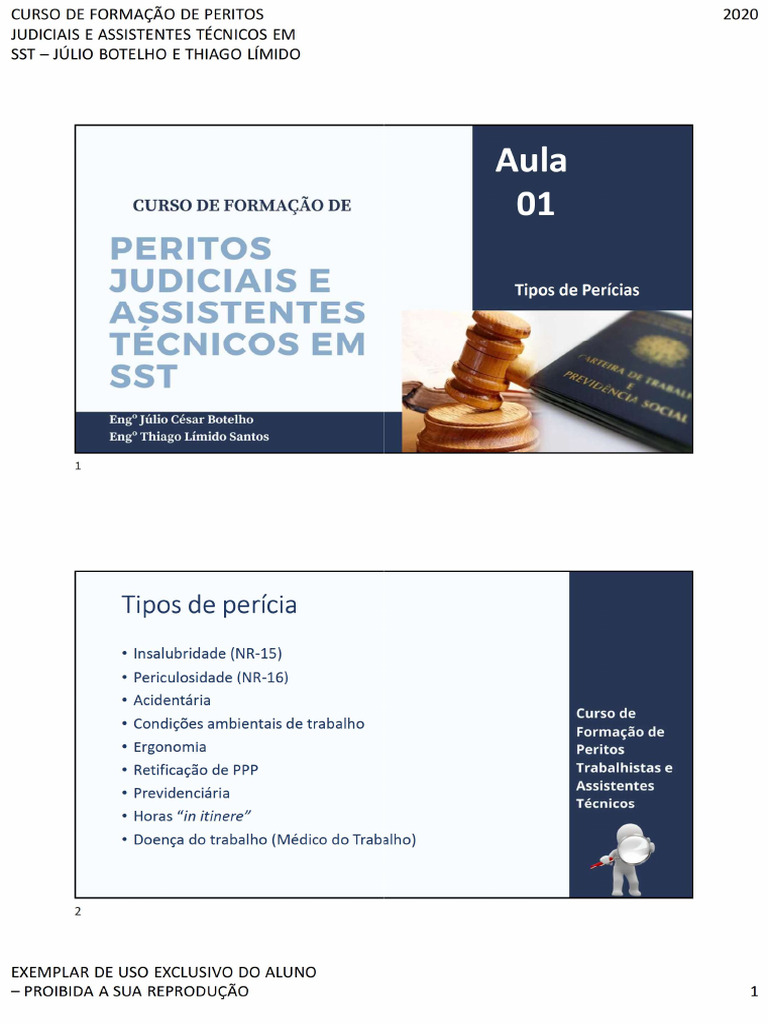 Apostila Aula 1 - Tipos de Perícias | PDF