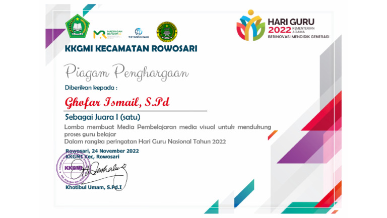 Ghofar Juara 1 | PDF