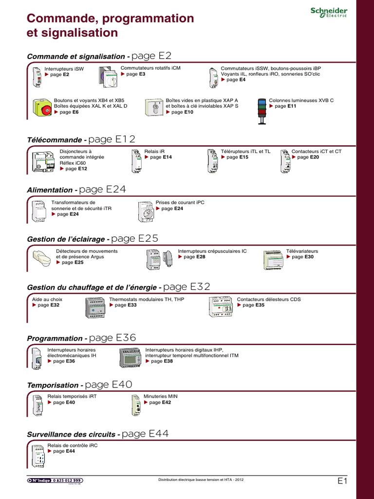Commande, Programmation Et Signalisation: Page E2 | PDF
