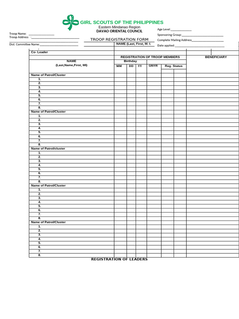 TROOP-REGISTRATION-FORM-2021 | PDF