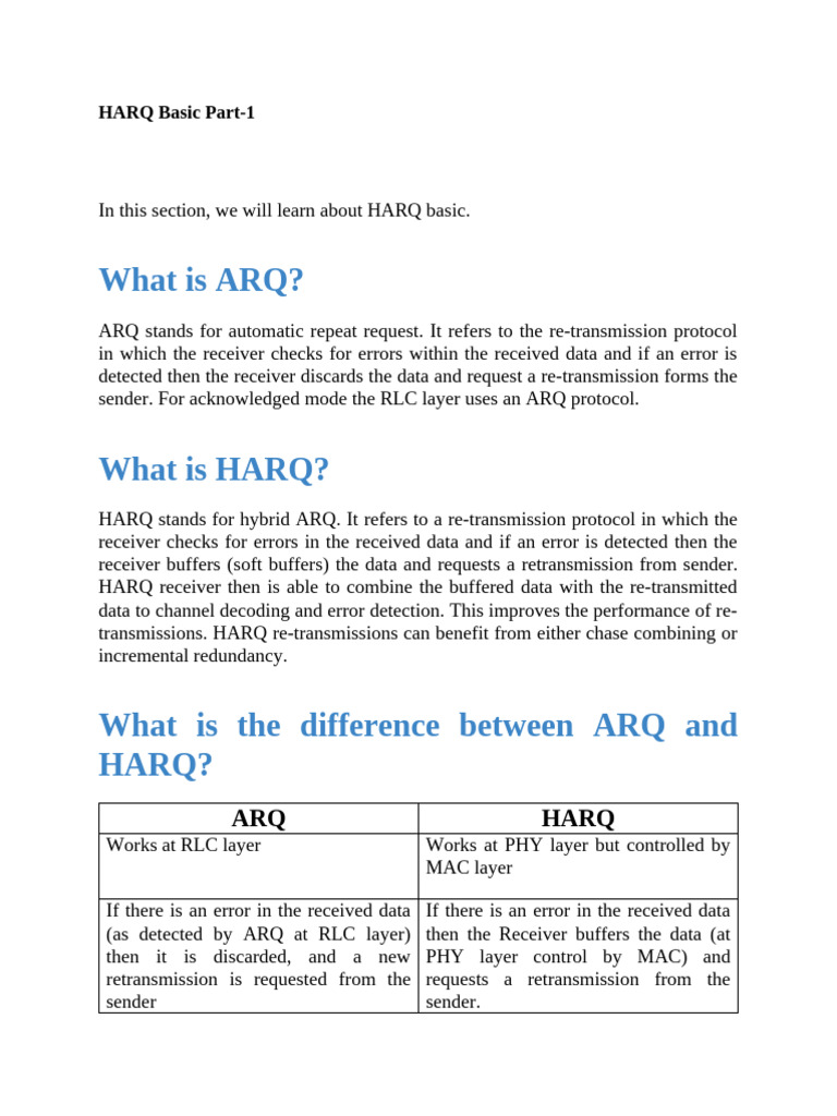 HARQ Basic Part 1 | PDF