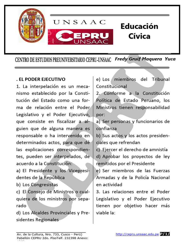 BANCO 3ER EXAMEN Cepru 2024 | PDF