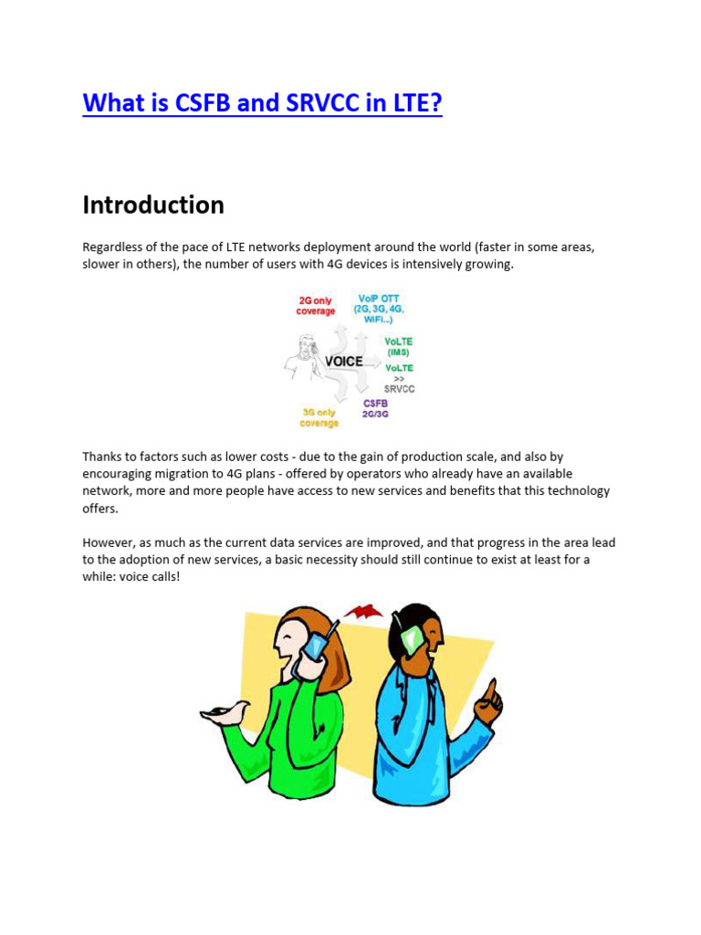 What Is CSFB and SRVCC in LTE | PDF