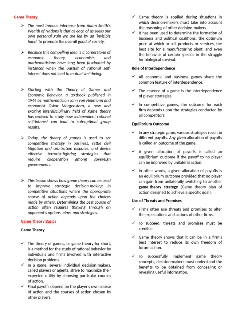 5-Game-Theory-Handouts | PDF