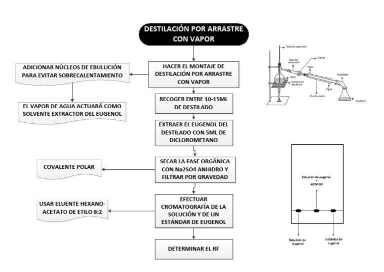 Diagrama de Flujo Practica 4 - Destilación Por Arrastre Con Vapor | PDF