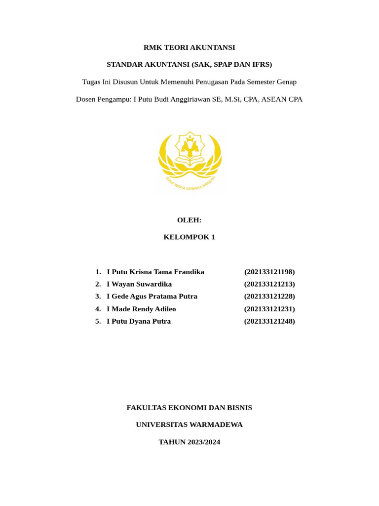 RMK Teori Akuntansi Bab 5 | PDF