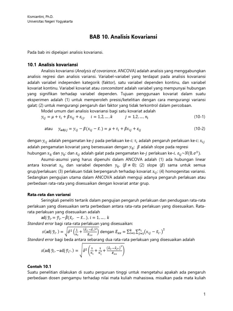 BAB 10 Analisis Kovariansi | PDF