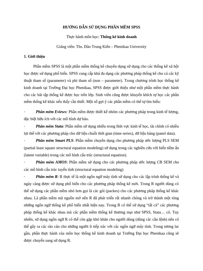 Huong Dan Thuc Hanh Phan Mem SPSS | PDF