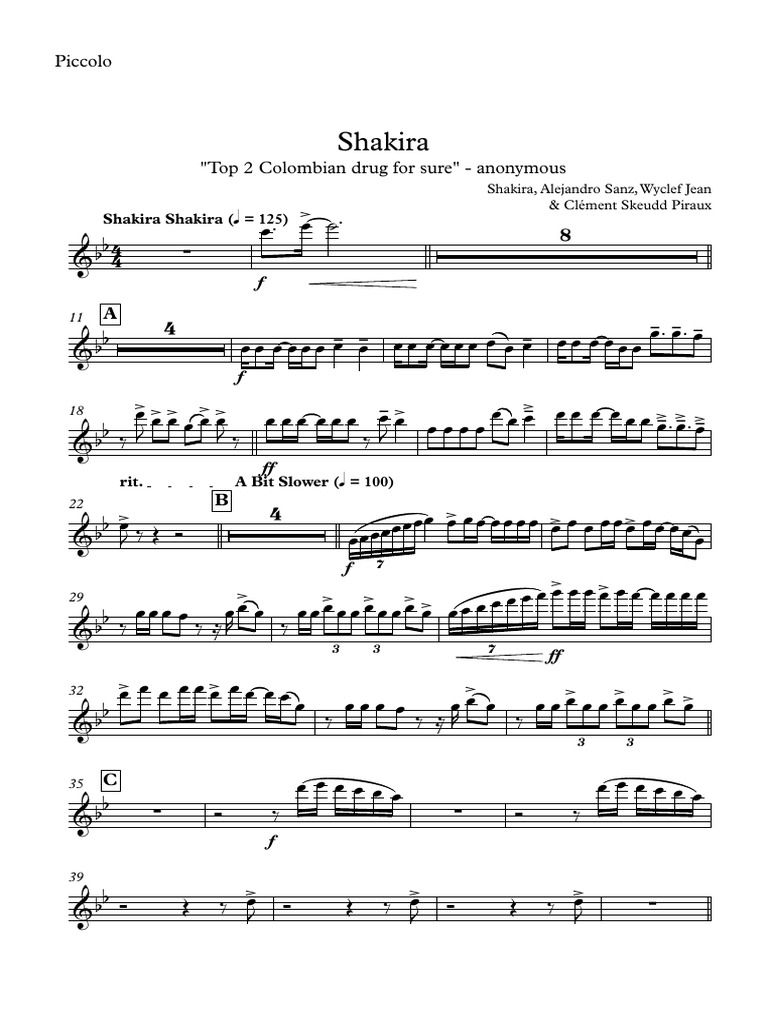 Shakira - Parts | PDF