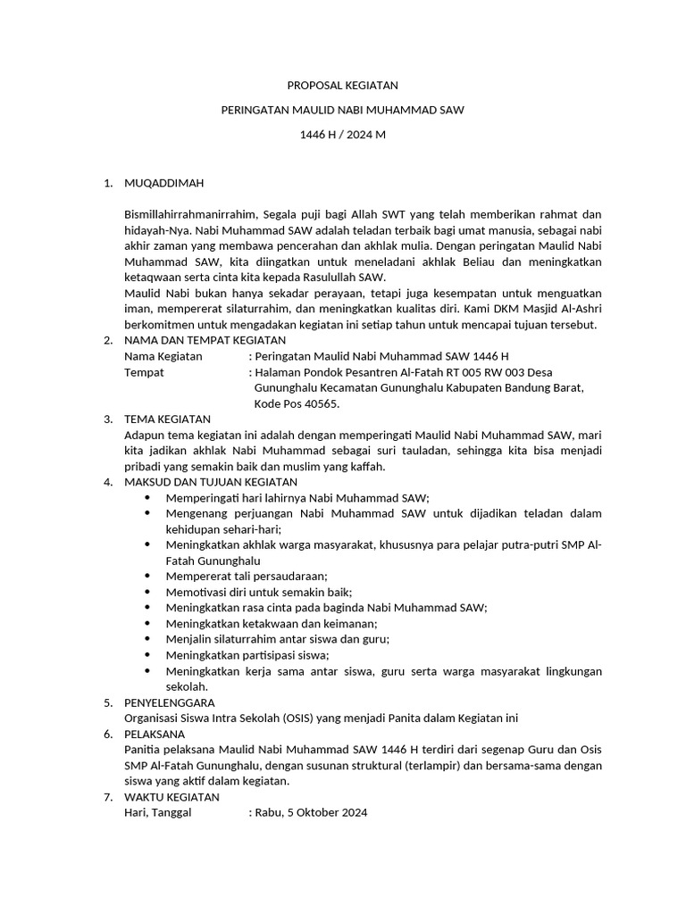 Proposal Kegiatan Osis | PDF