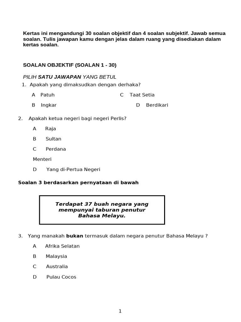 SOALAN SEJ Tahun 5 Akhir Tahun | PDF