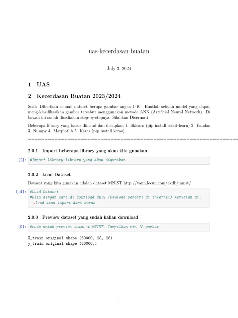 Uas-Kecerdasan-Buatan Informatika UMM 2024 | PDF