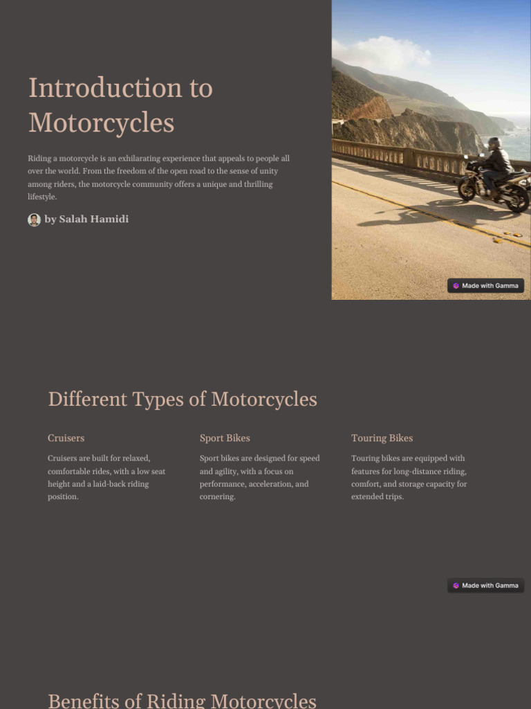Introduction To Motorcycles | PDF