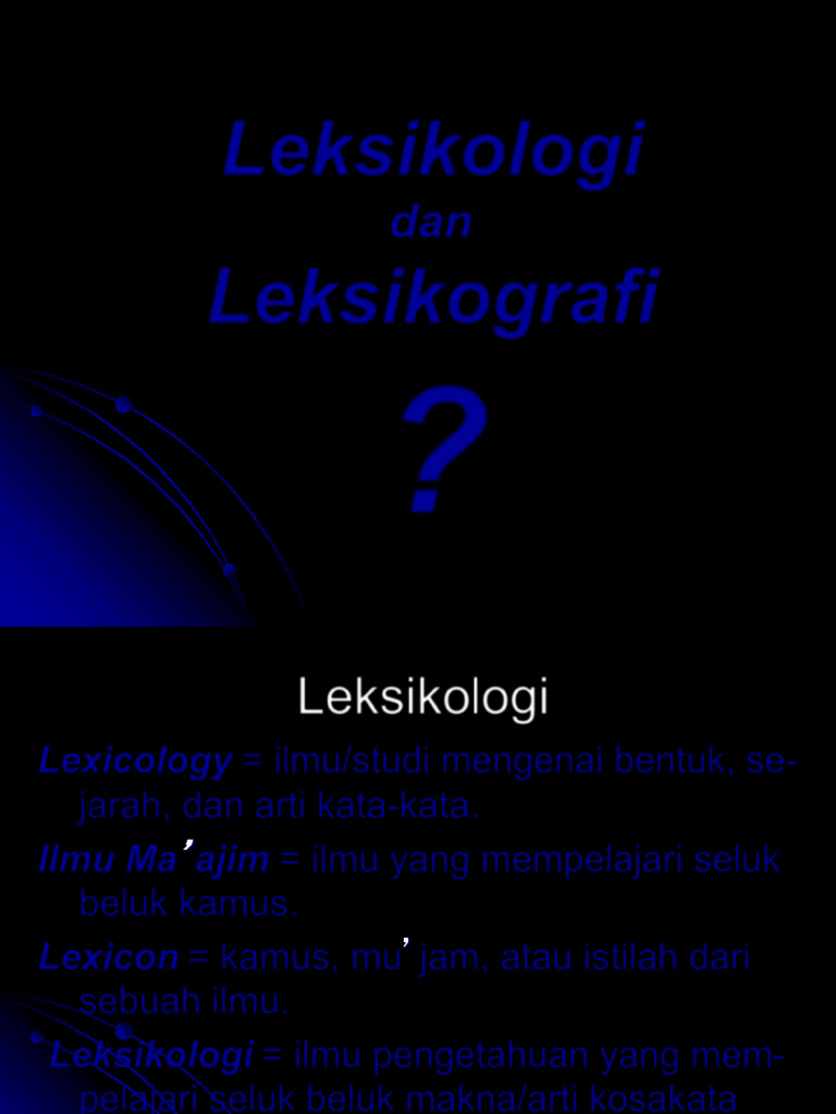 02A. Leksikologi & Leksikografi | PDF | Languages Of Southeast Asia ...