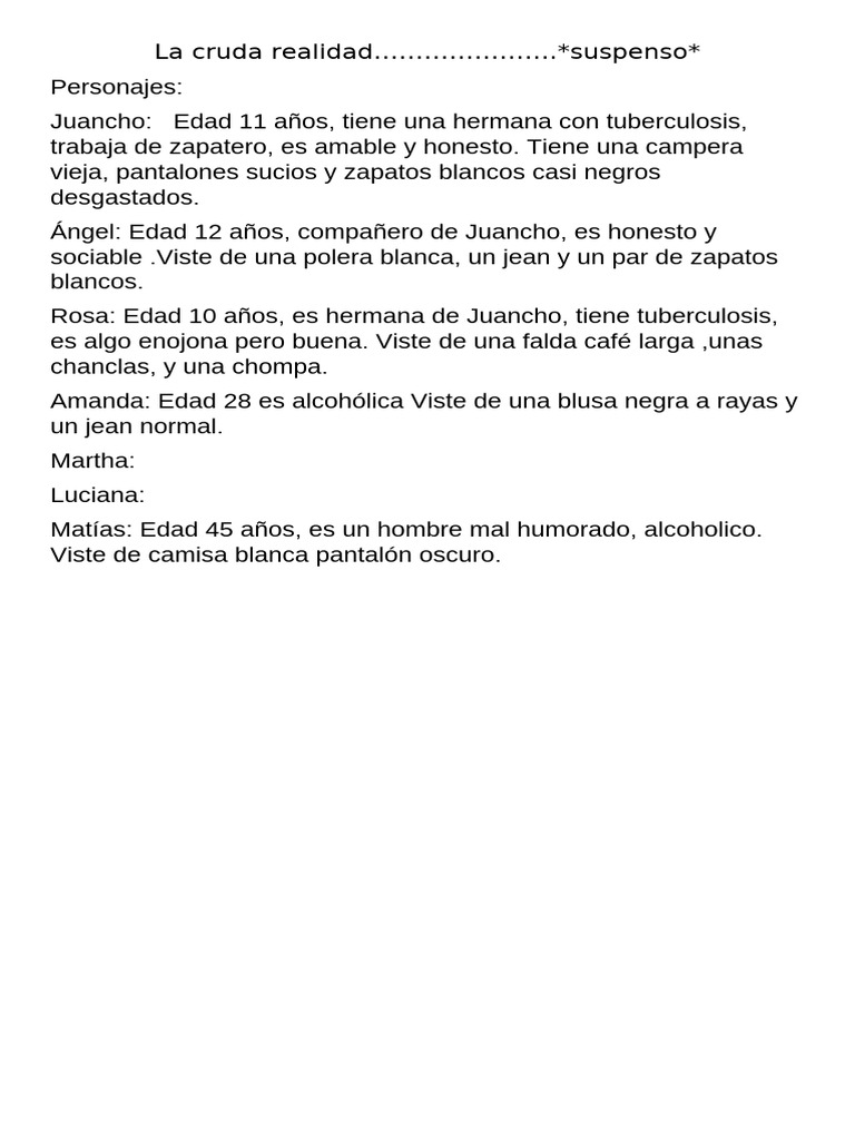 La Cruda Realidad . Suspenso | PDF