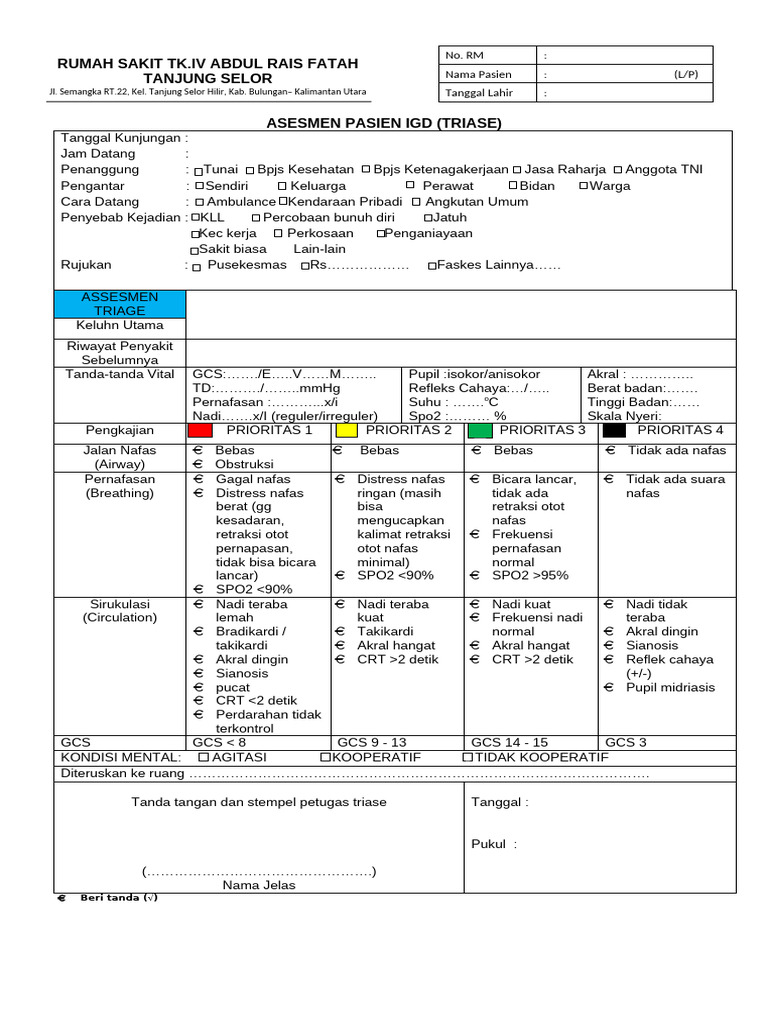 Form Triase New | PDF