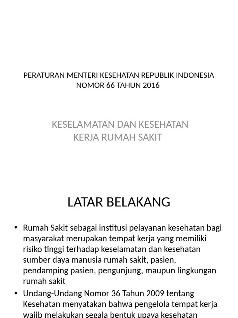 PERMENKES 66 2016 | PDF