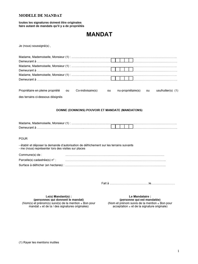 Modele Mandat | PDF