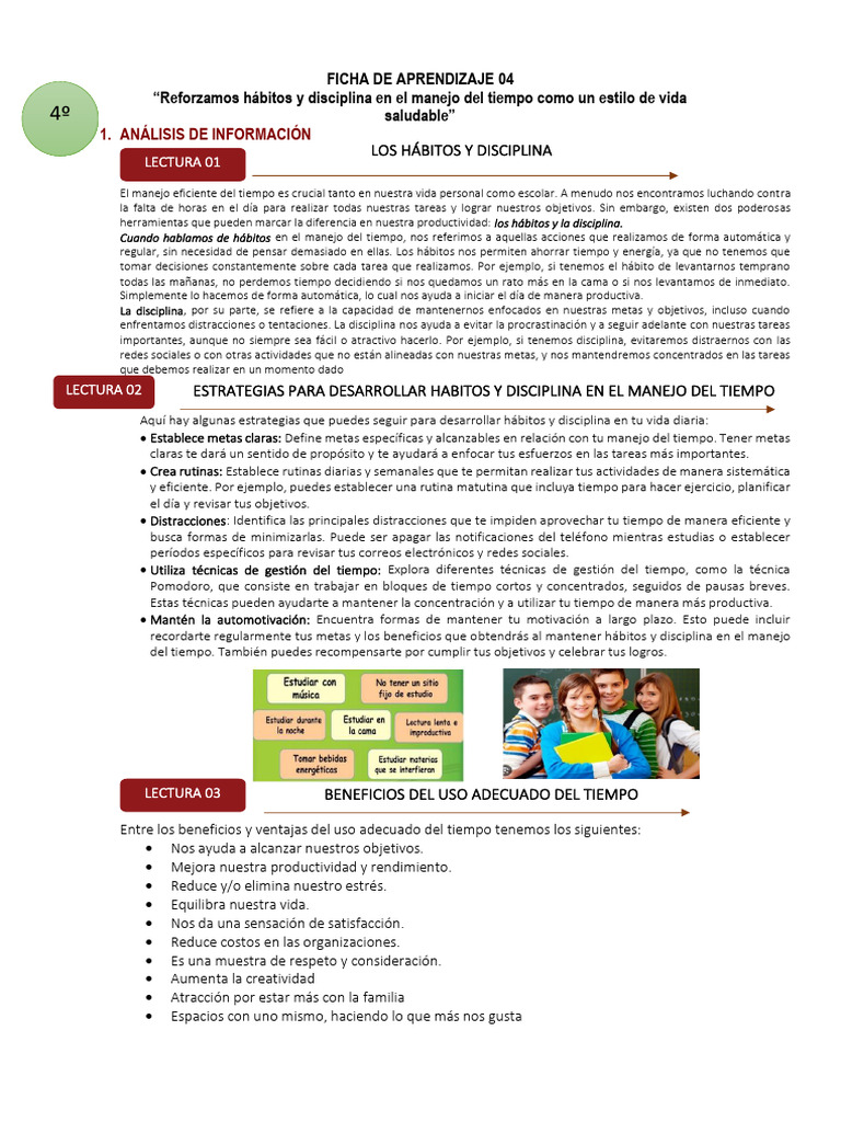 3ficha de Aprendizaje - 4°grado Iiii | PDF