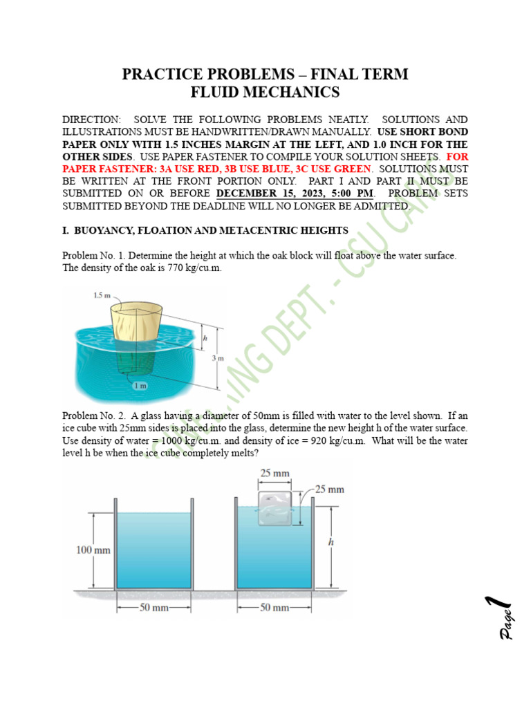 Practice Problem No. 1 - Final Term | PDF