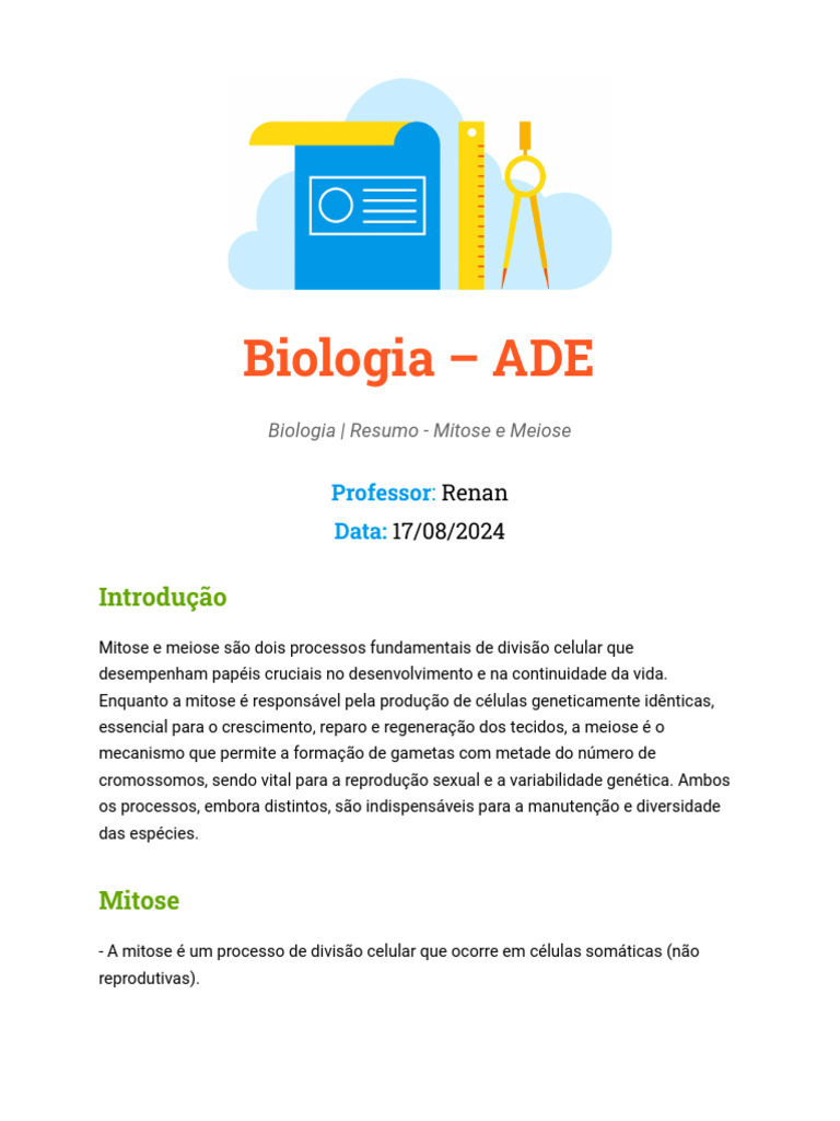 Mitose E Meiose Pdf