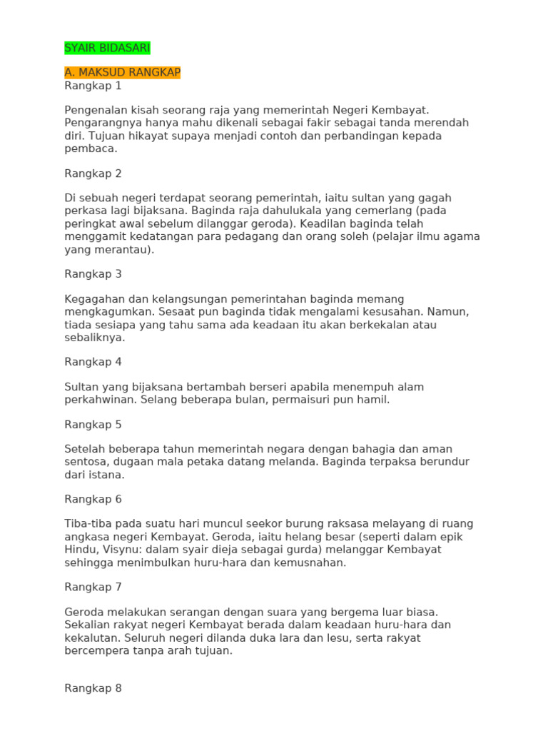 Syair Bidasari | PDF