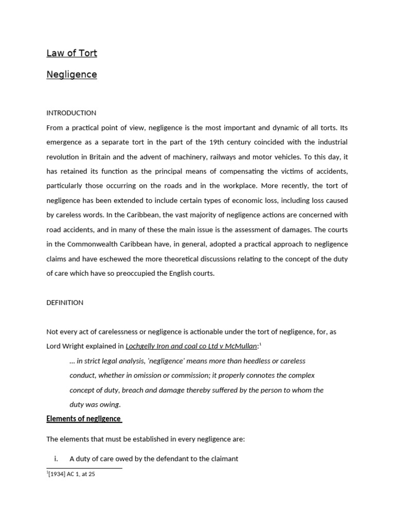 Lect. 9 Negligence | PDF