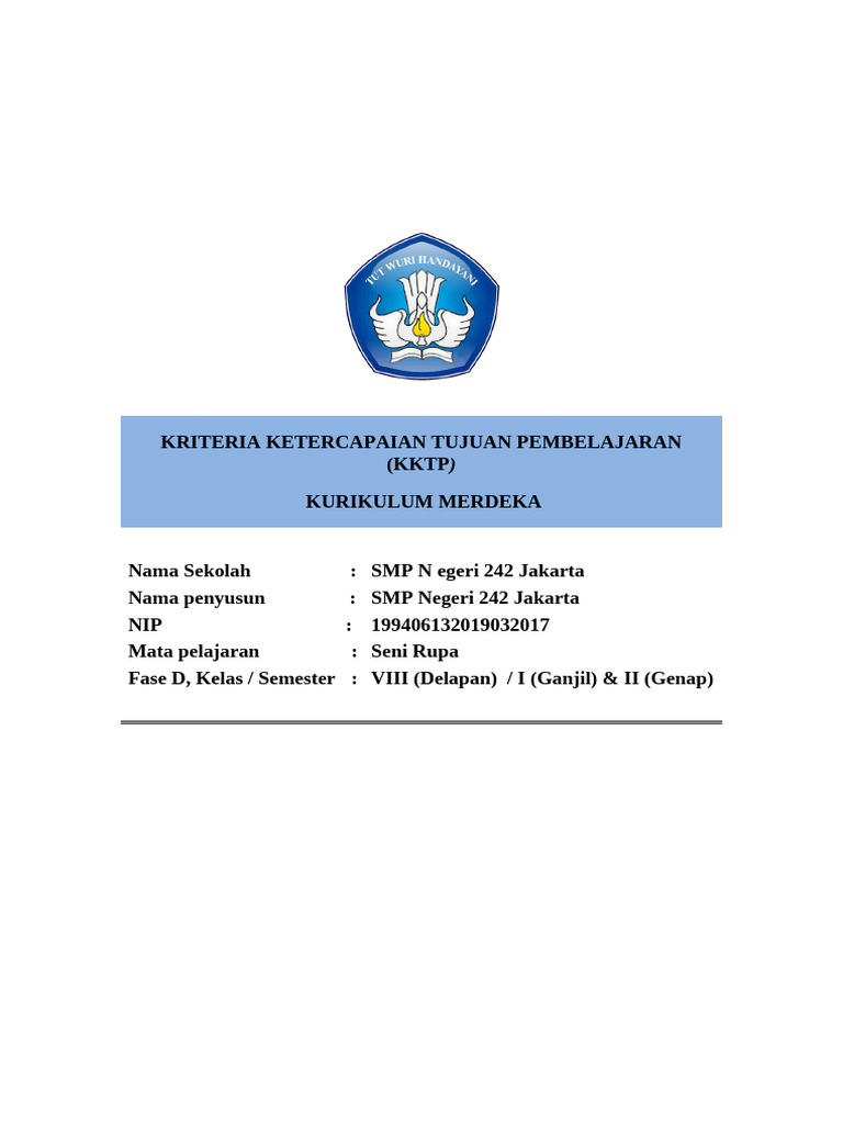 KKTP SENI RUPA KELAS 8 | PDF