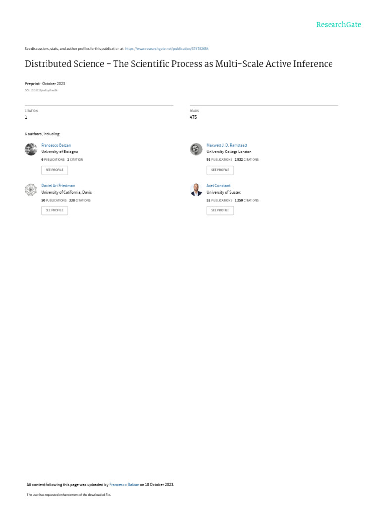 Distributed Science - Multi-Scale - Active-Inference | PDF
