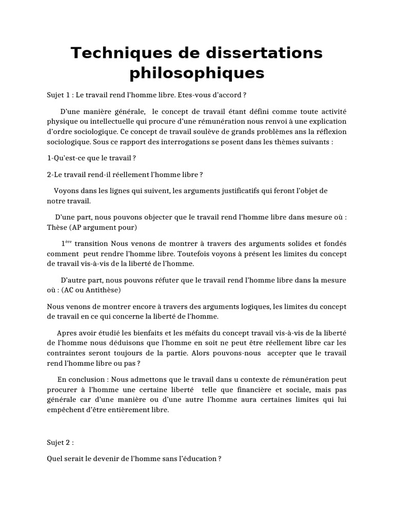 Techniques de Dissertations Philosophiques | PDF