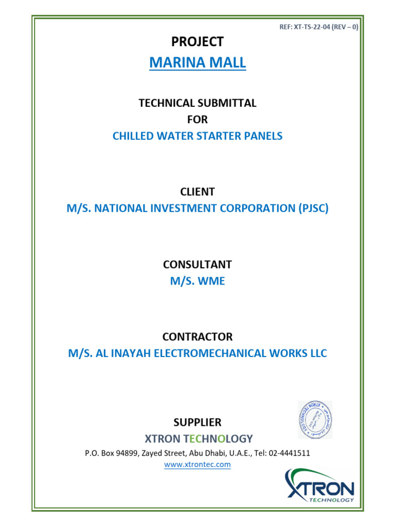 VFD Panel Technical Submittal | PDF