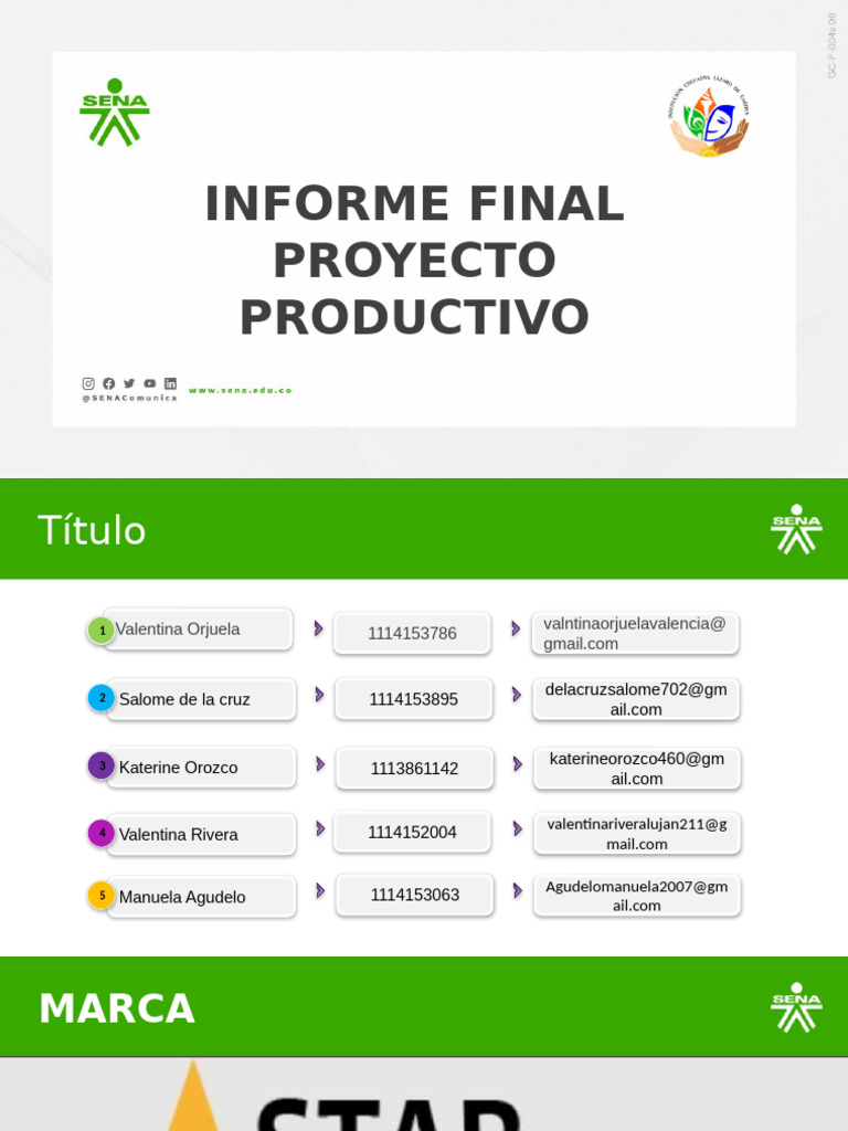 Presentación Proyecto Productivo Sena 2024 | PDF