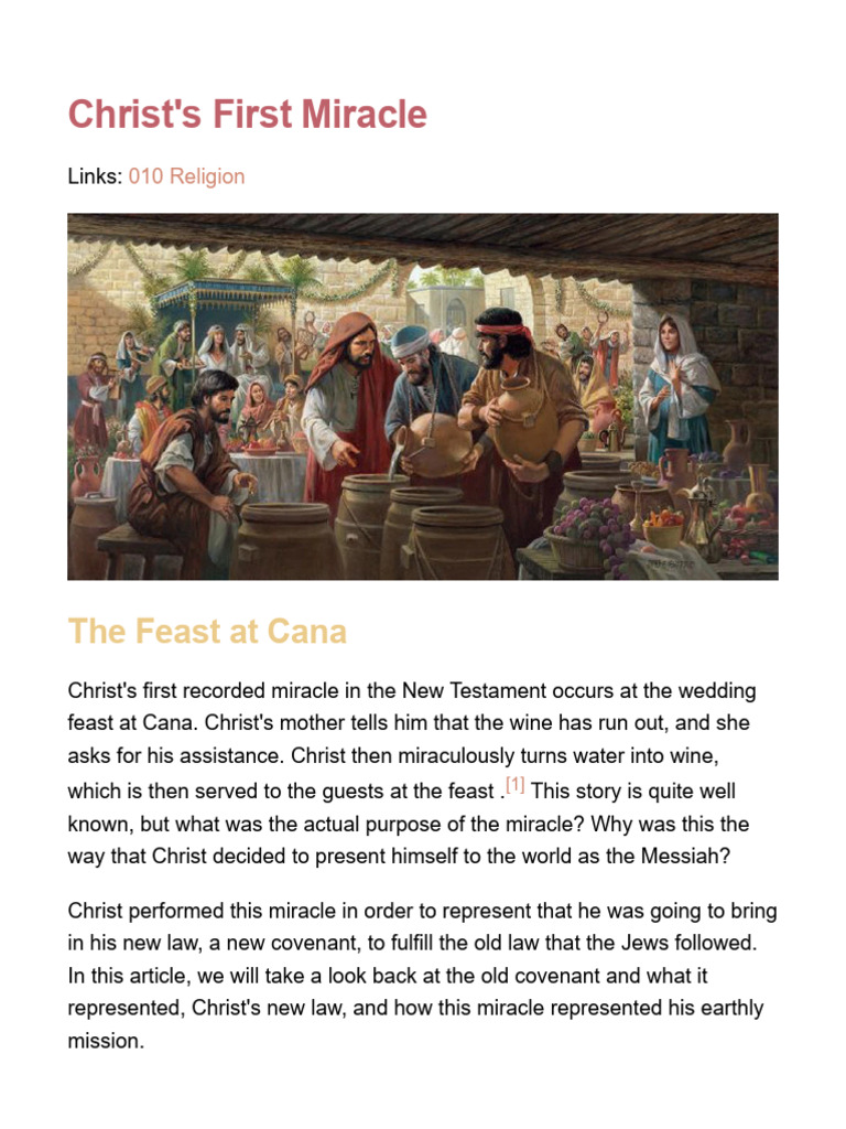 Christ's First Miracle | PDF