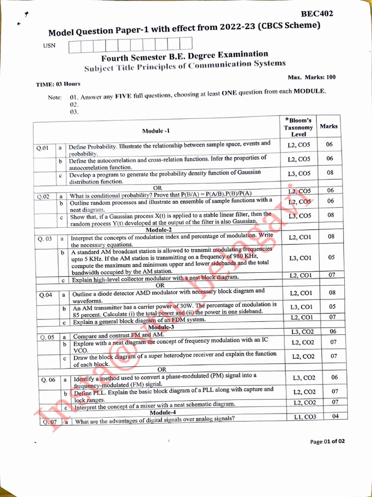 PCS SOLVED MQP1 #Telegram @vtu - Engineering - Notes | PDF