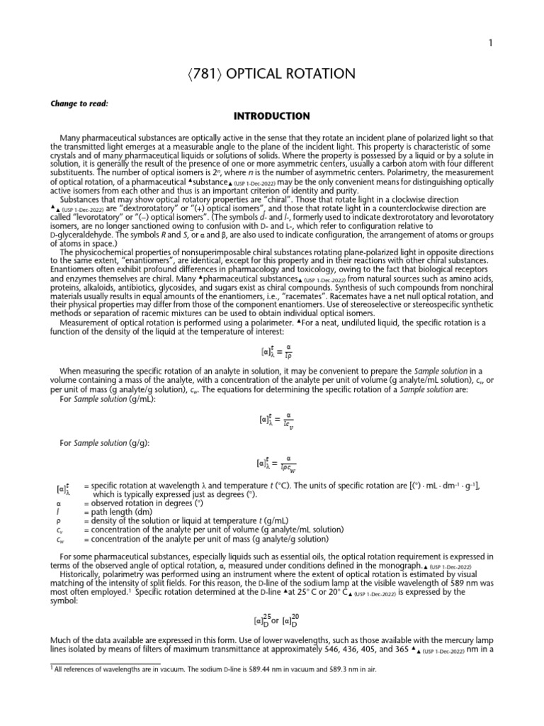 US Pharmcopea (USP) - Polarimeter Description | PDF