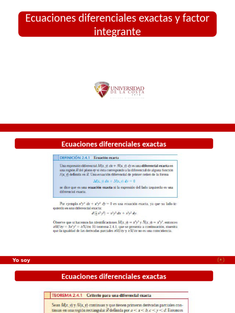 Clase 3 - Exactas y Factor Integrante | PDF