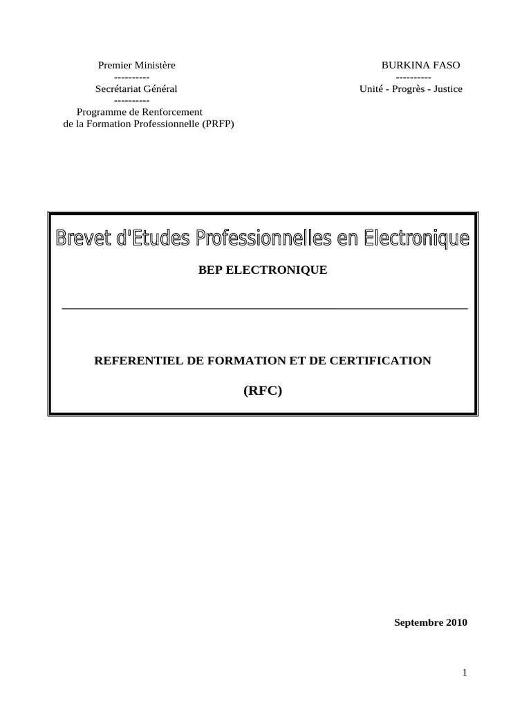 RFC Bep Electronique | PDF