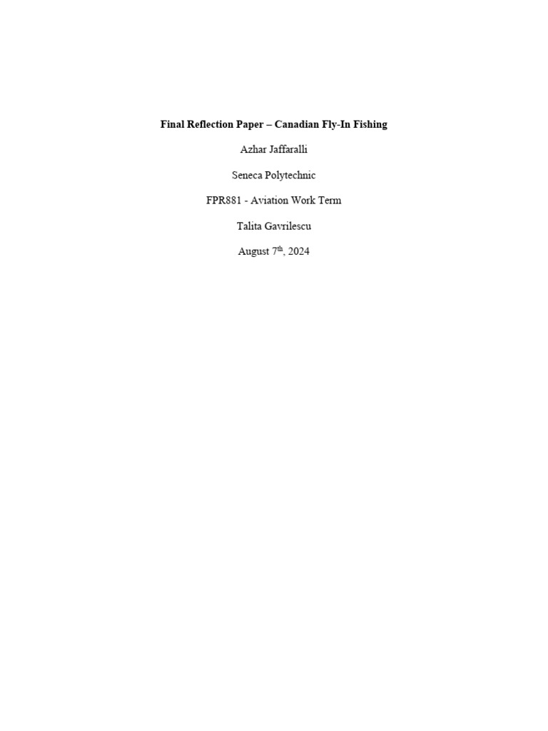 Final Reflection Paper | PDF