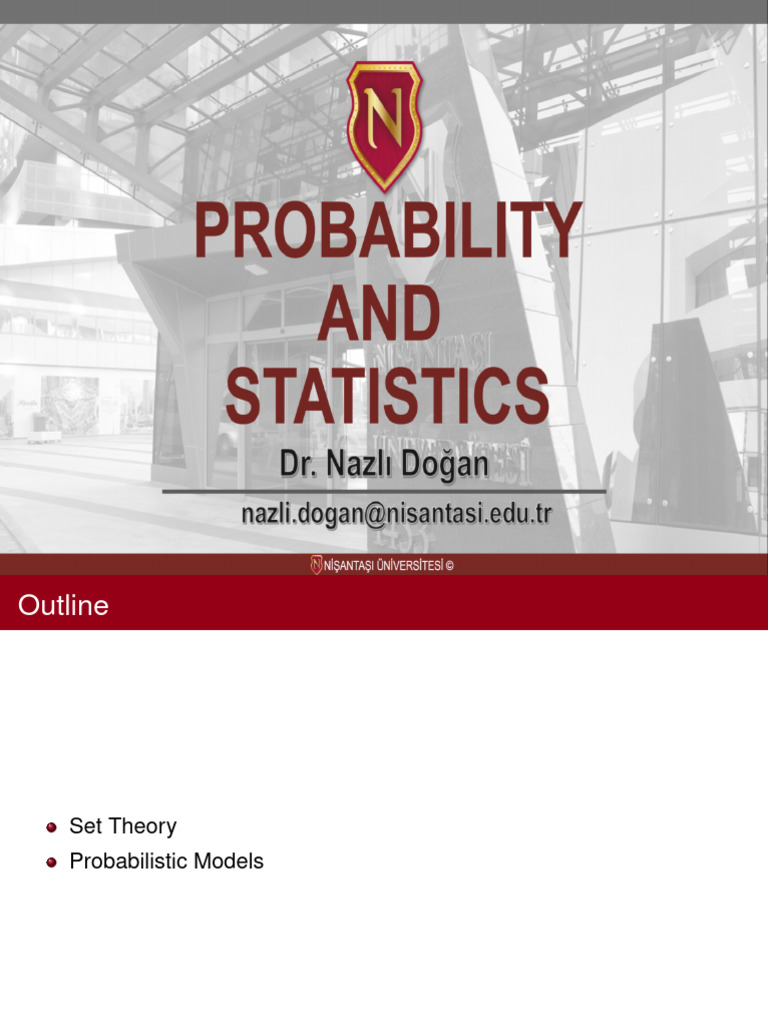 1-Probability and Statistics - Syllabus - Nazli Dogan | PDF