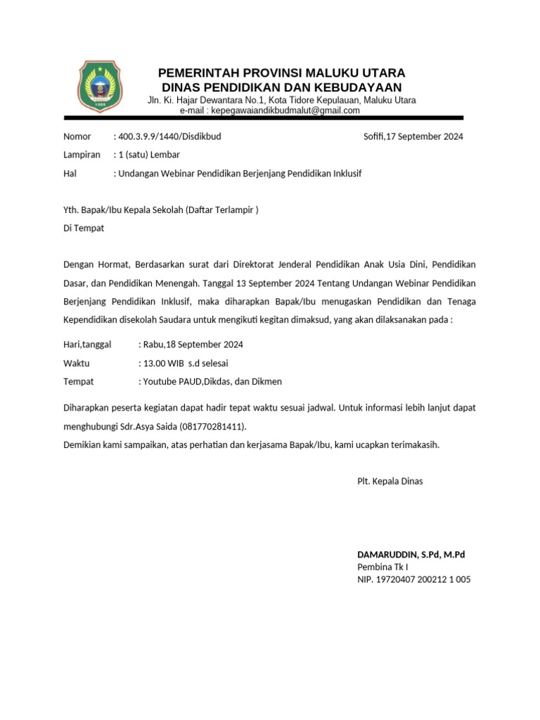 Undangan Pendidikan Inkulusif | PDF