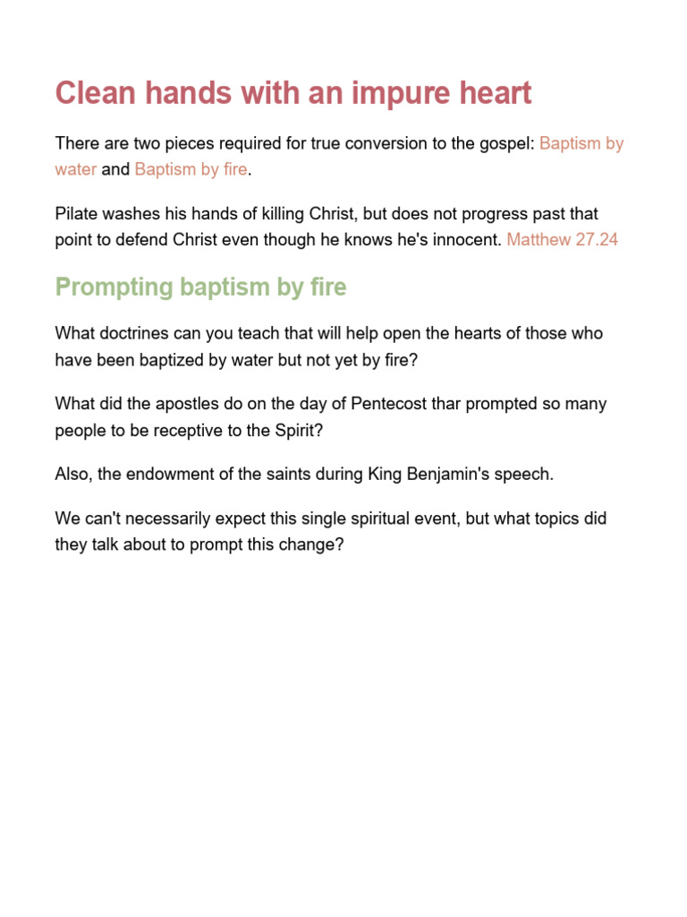 Clean Hands With An Impure Heart | PDF