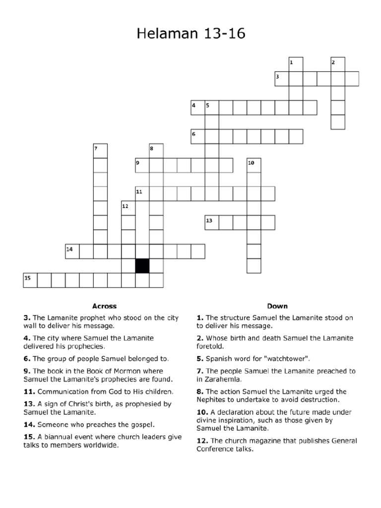 Helaman 13-16 - Crossword Labs | PDF